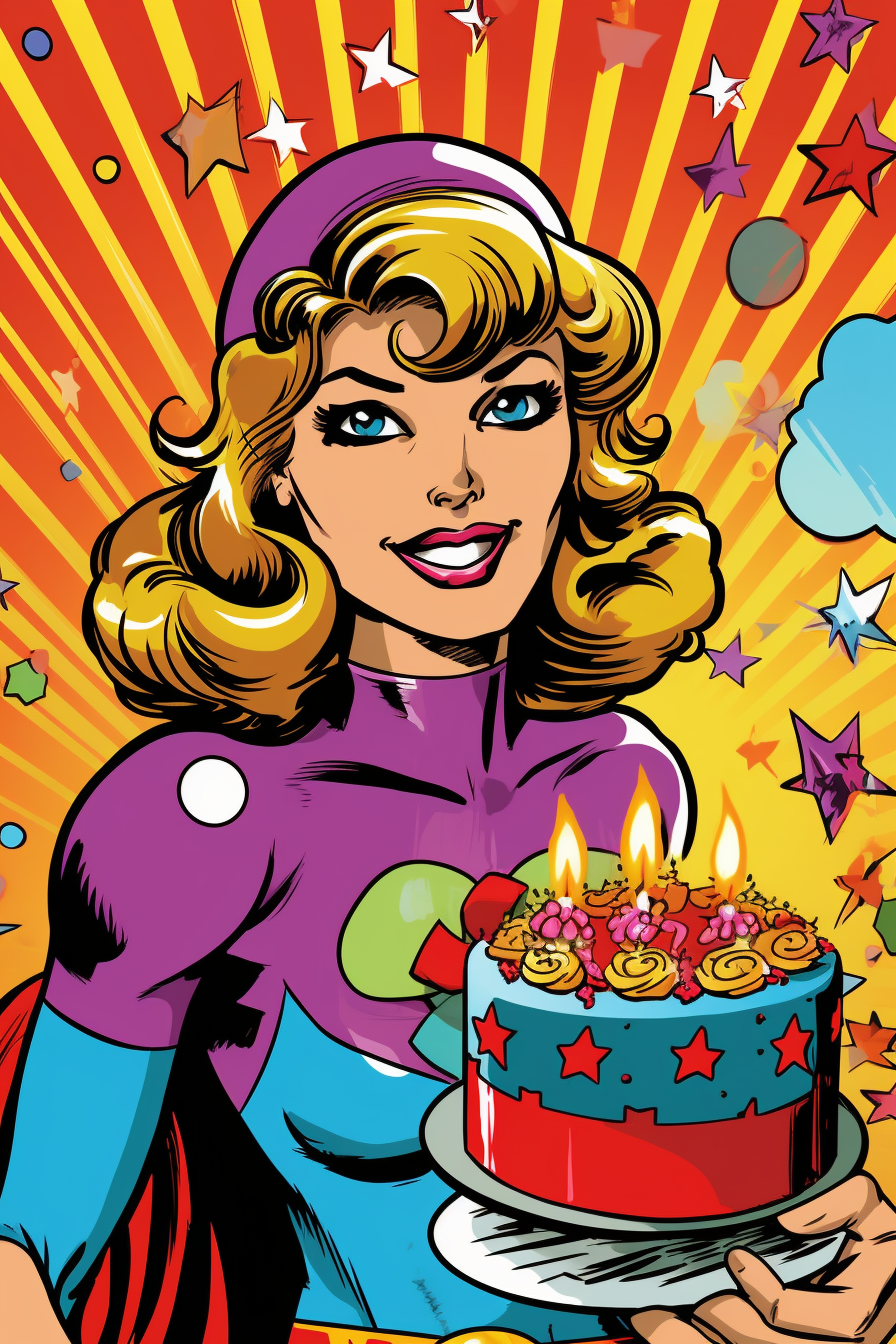 Generate a comic book-style clipart image of a female superhero ...